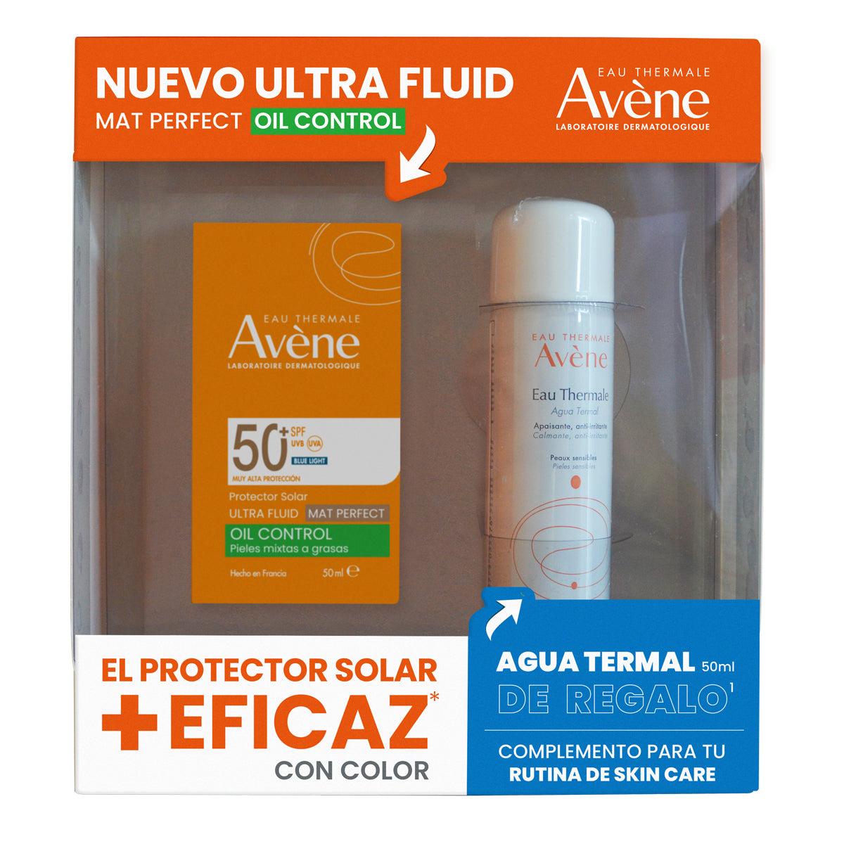 Avene kit protector solar con color fps50 ultra fluido oil control mat – Derma Express MX