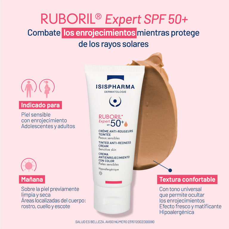 Ruboril expert fps 50+ anti-rojeces 40ml. – Derma Express MX