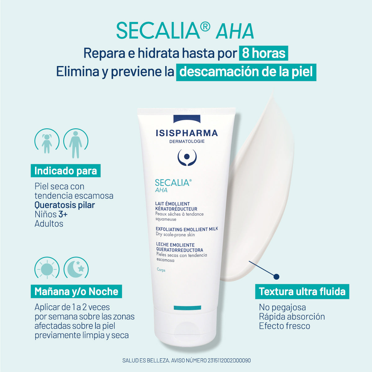 Isispharma Secalia AHA leche emoliente para piel seca 200ml. – Derma ...
