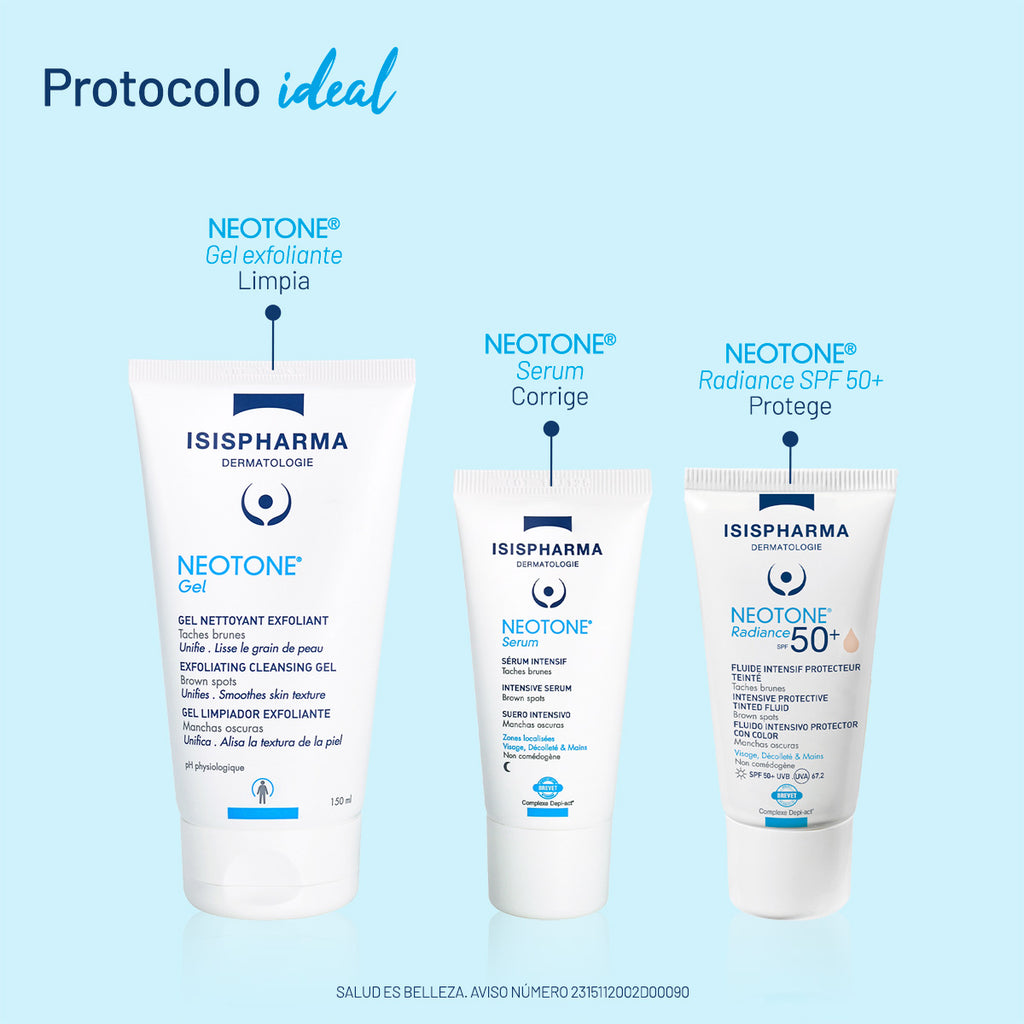 Isispharma neotone gel exfoliante despigmentante 150ml. – Derma Express MX