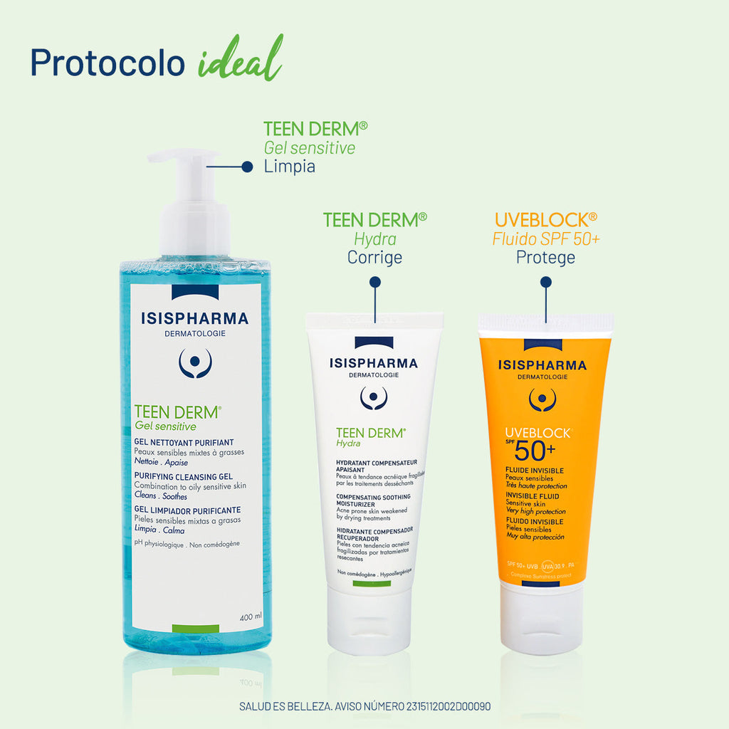 Isispharma Teen Derm Hydra Hidratante para pieles con acné 40 ml ...