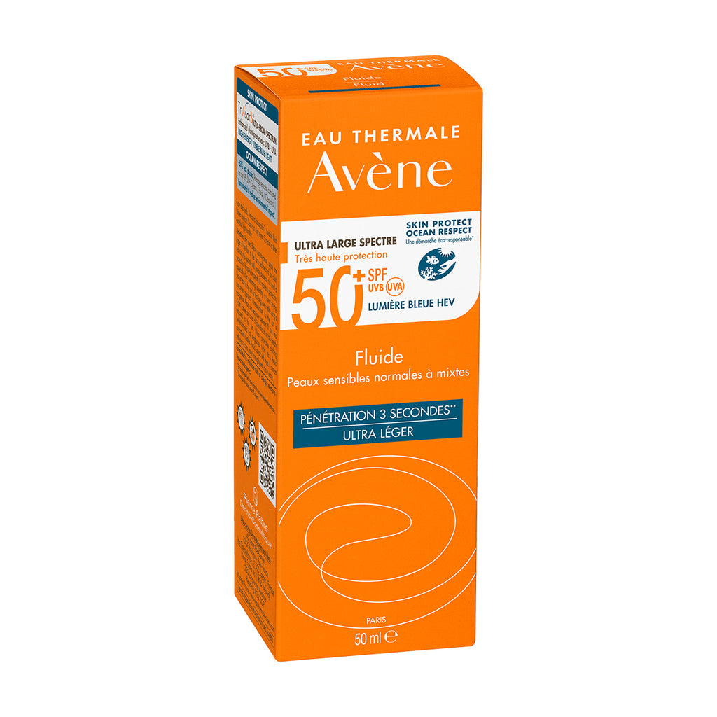 Avene Protector solar FPS50+ Fluido sin color 50 ml – Dermaexpress
