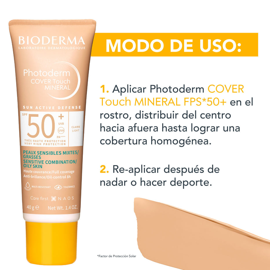 Bioderma Photoderm Cover Touch FPS50+ con color tono claro 40 ml ...