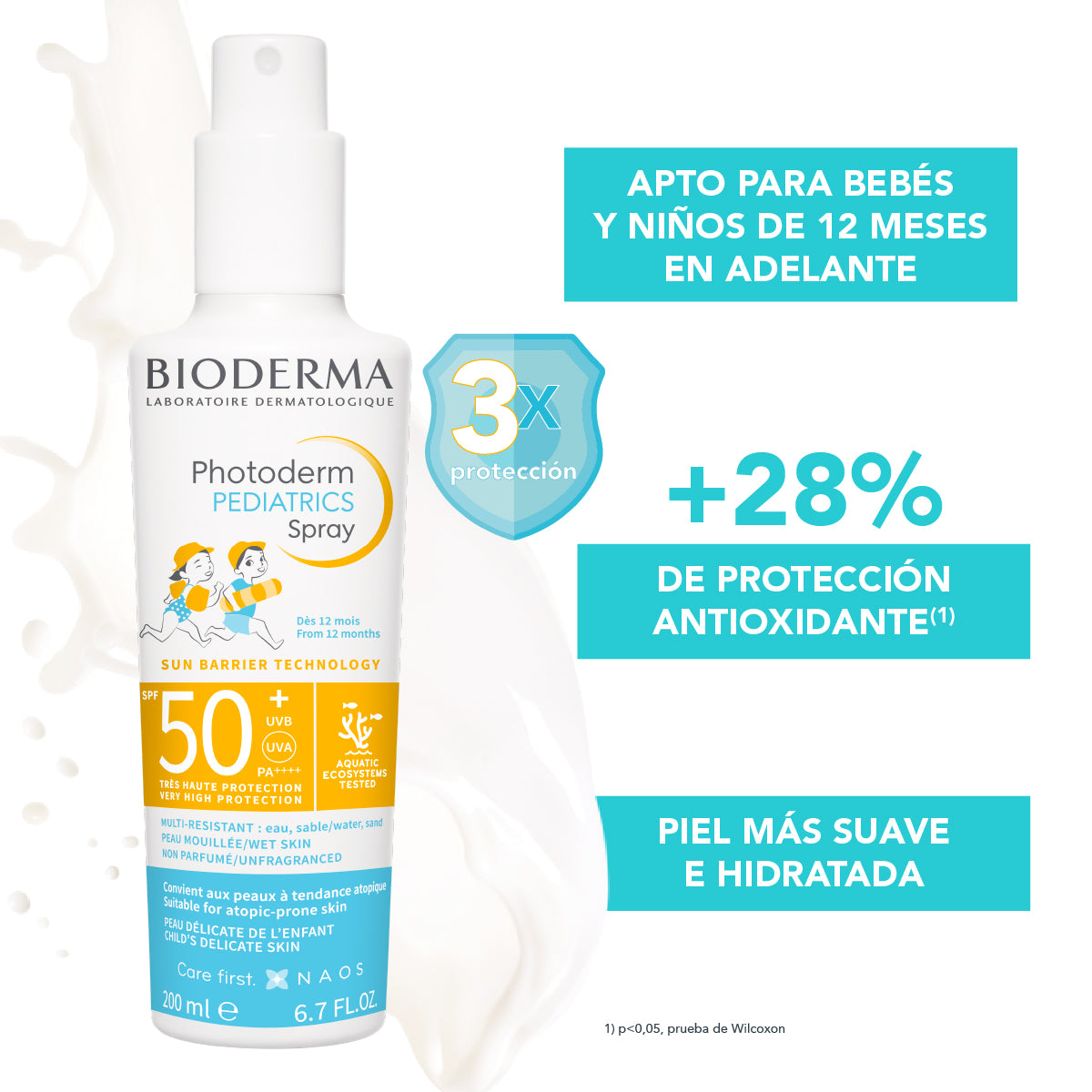 Bioderma Photoderm Pediatrics Spray protector solar para niños FPS50 ...