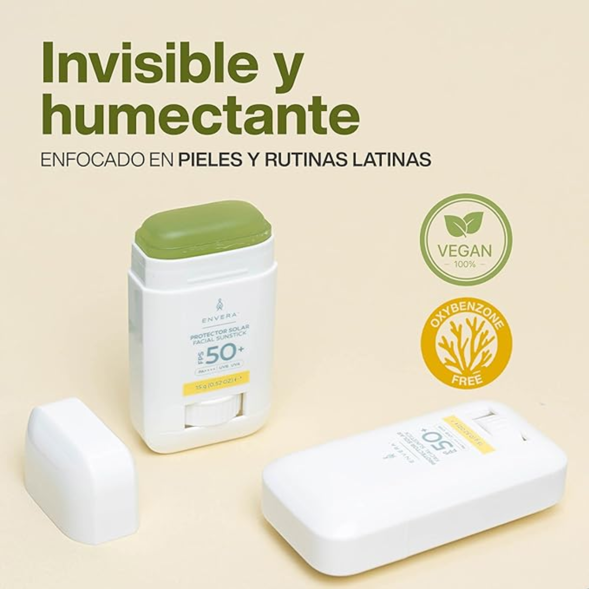 Envera Protector Solar en barra transparente FPS50+ UVA/UVB PA++++ 15g ...