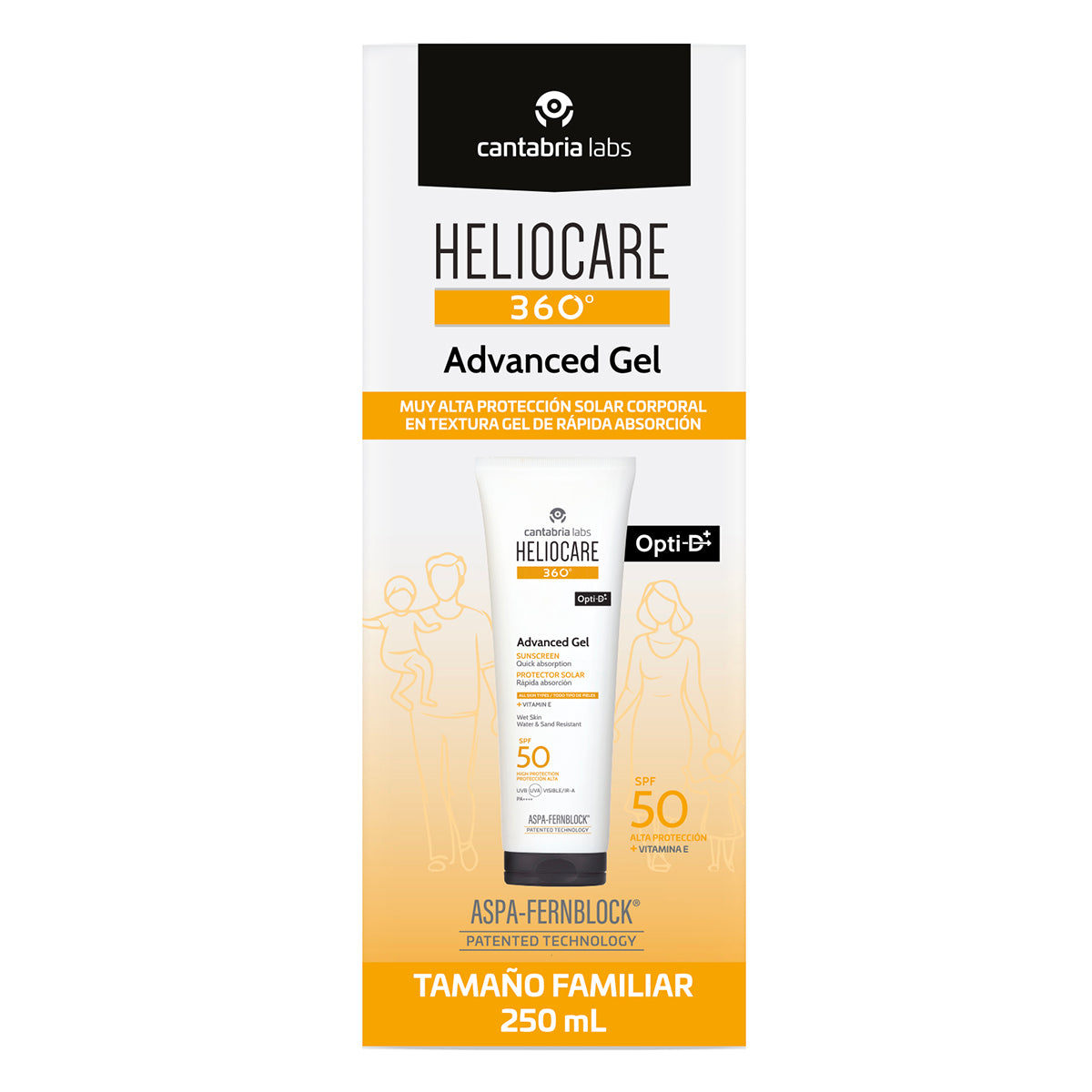 Cantabria Labs Heliocare 360° Advanced Gel Protector solar FPS50+ 250 ...