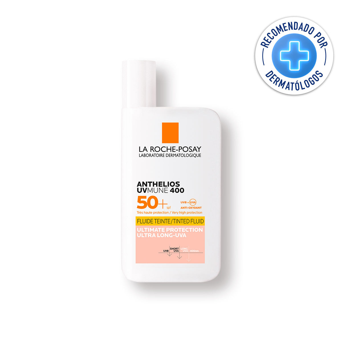 Anthelios UVMUNE 400 FPS50+ Fluido Invisible con Color, Protector sola - Derma Express MX