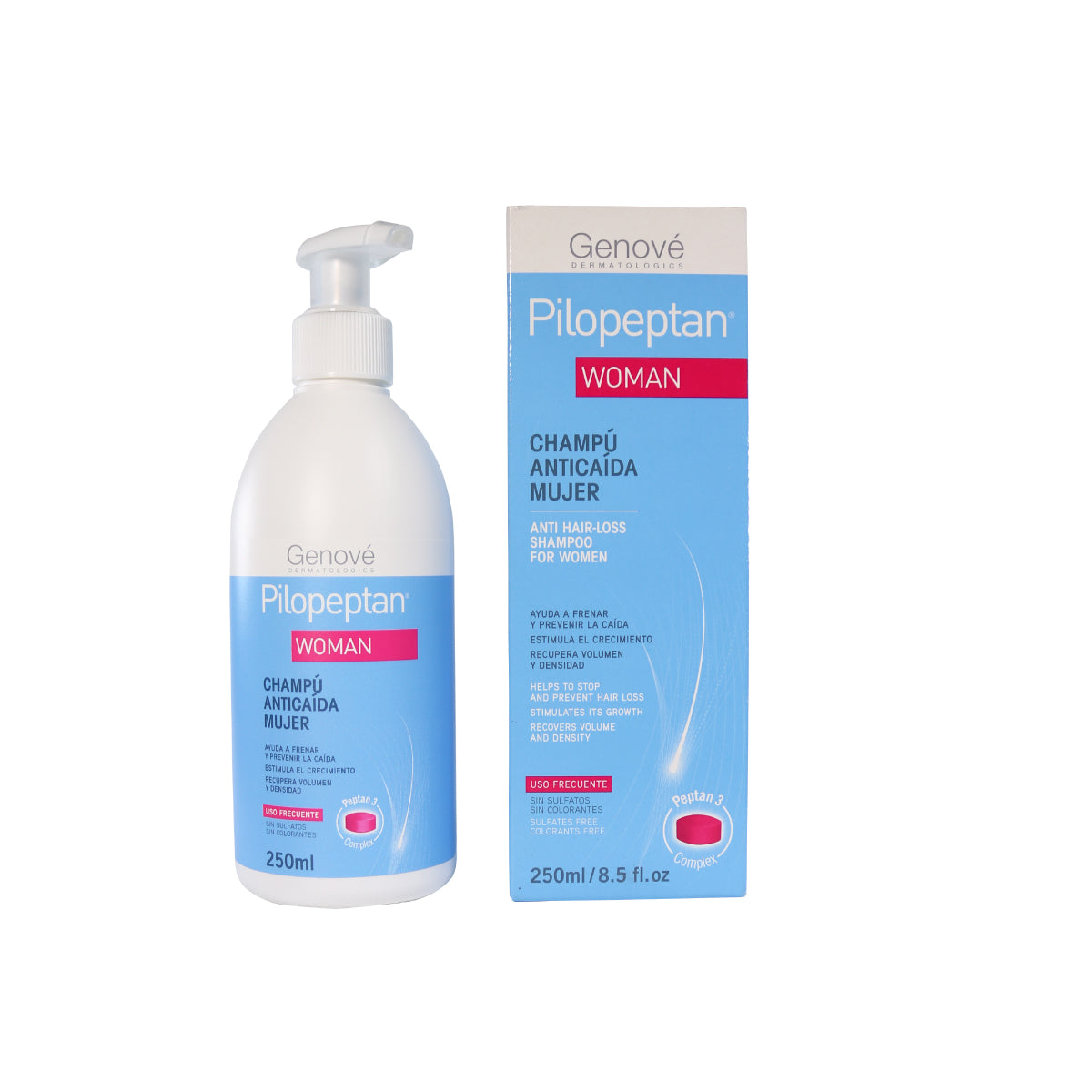 Genové Pilopeptan Woman Shampoo anticaída 250 ml – Dermaexpress