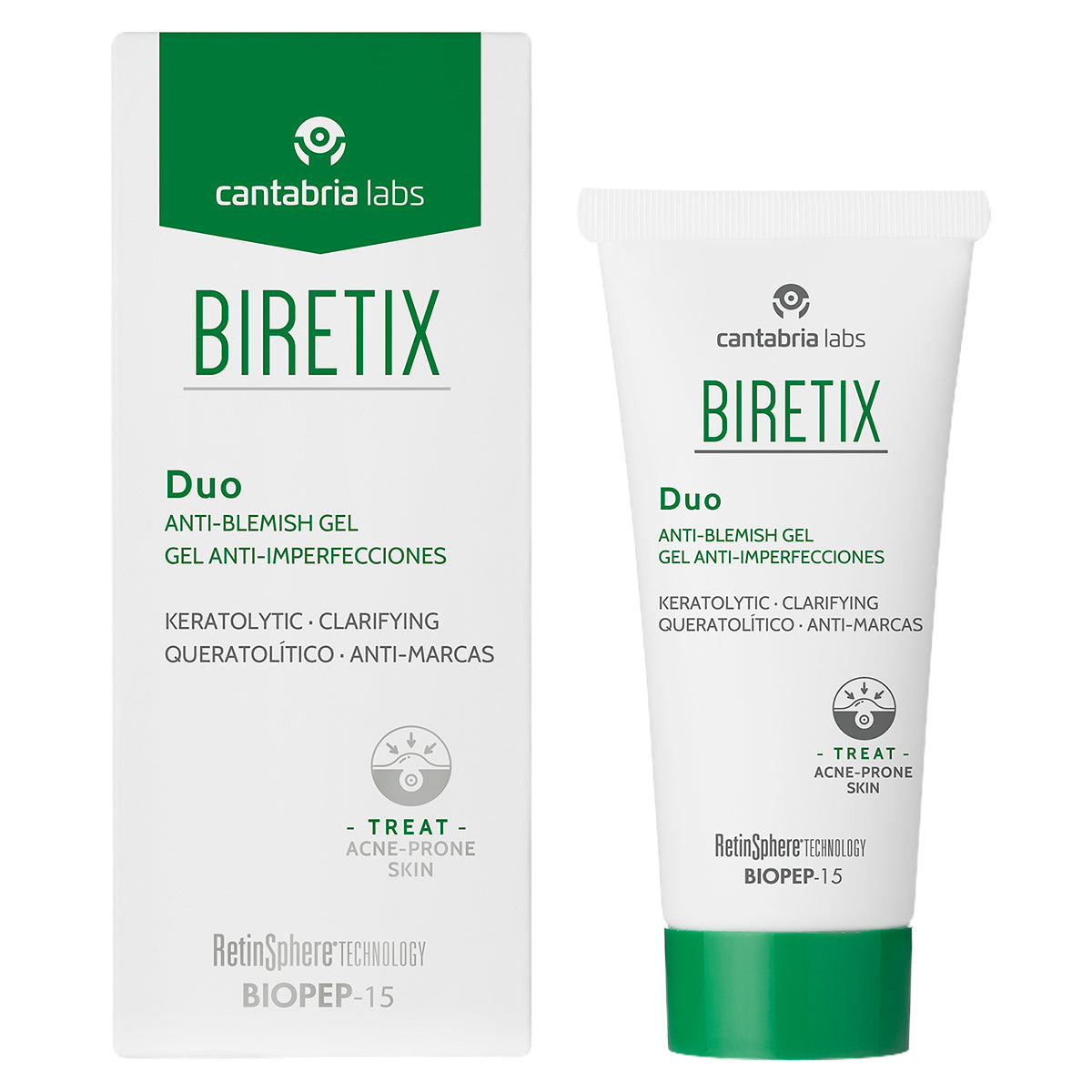 Cantabria Labs Biretix Duo Gel renovador para piel con acné 30 ml ...